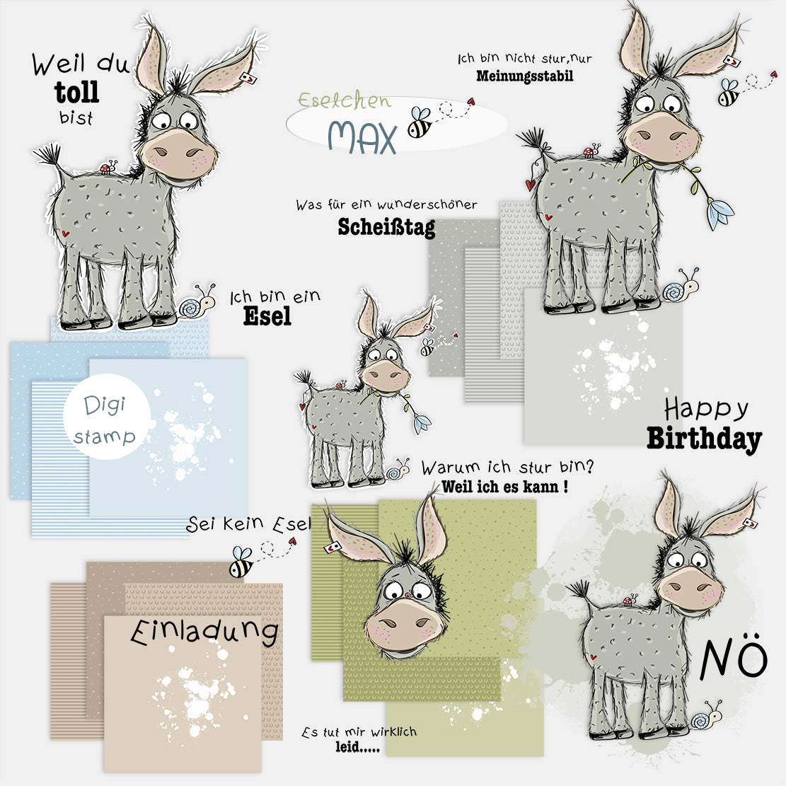 MAX der Esel- DigiStamp byJaneasWorld ® – Janeas World
