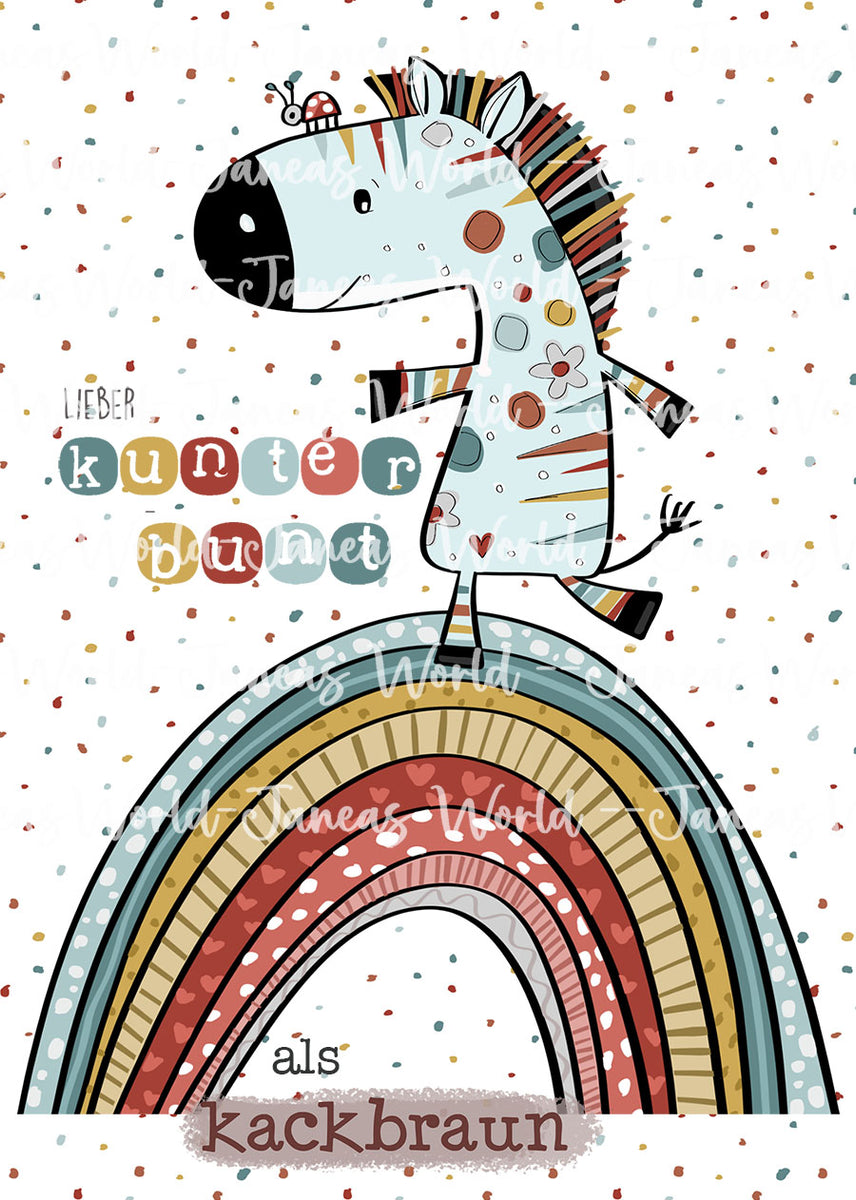 Zebra FARBE bekennen !- DigiStamp byJaneasWorld ® – Janeas World