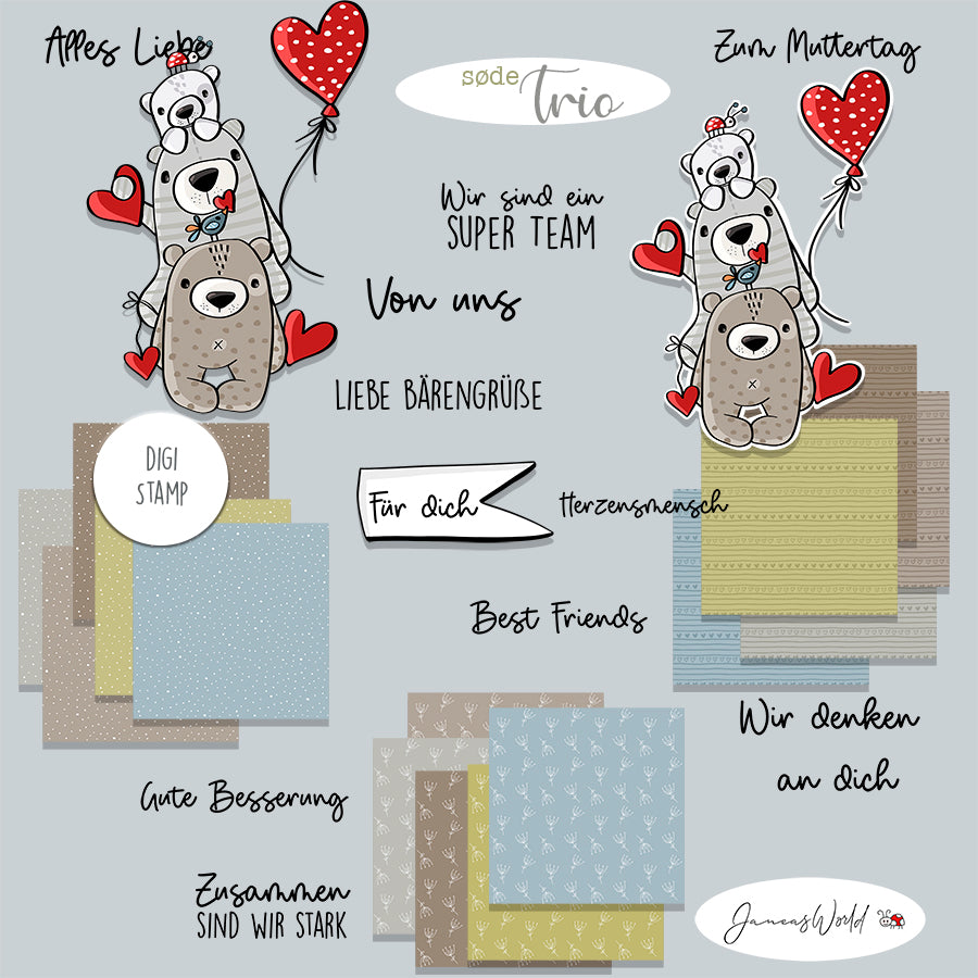 Das Trio- DigiStamp byJaneasWorld ® – Janeas World