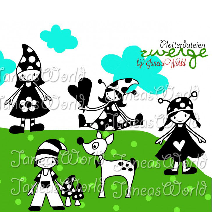 Plottervorlagen Zwerge, Plotterdatei – Janeas World